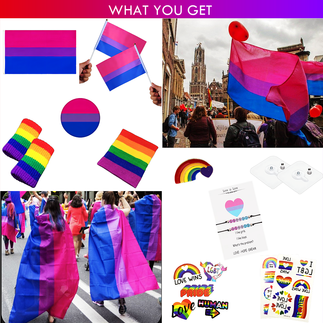 Pride 2022 All-in-One 18pcs Bisexual Pride Stuff Gift Set – LGBT Unicorns