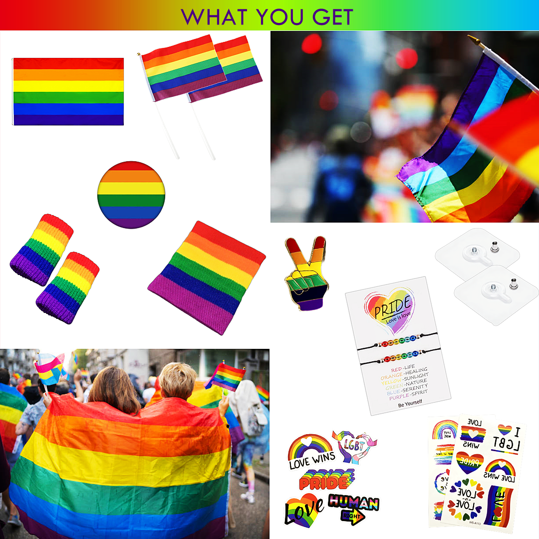 Pride 2022 All-in-One 18pcs Rainbow Pride Stuff Gift Set – LGBT Unicorns